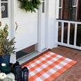 Carpet,OGZMZ Fall Door Mat Fall Outdoor Rug Orange Plaid Outdoor Rug ...