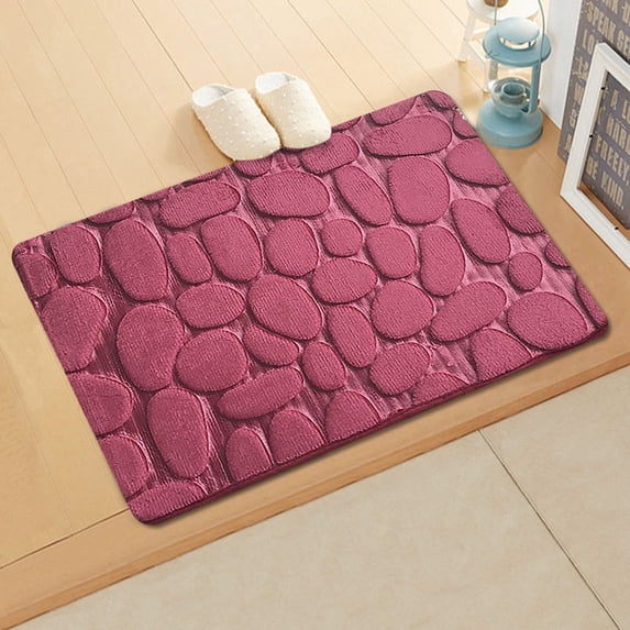 Carpet,Polyester Flannel Household Pebbles Floor Mat Absorbent Anti ...
