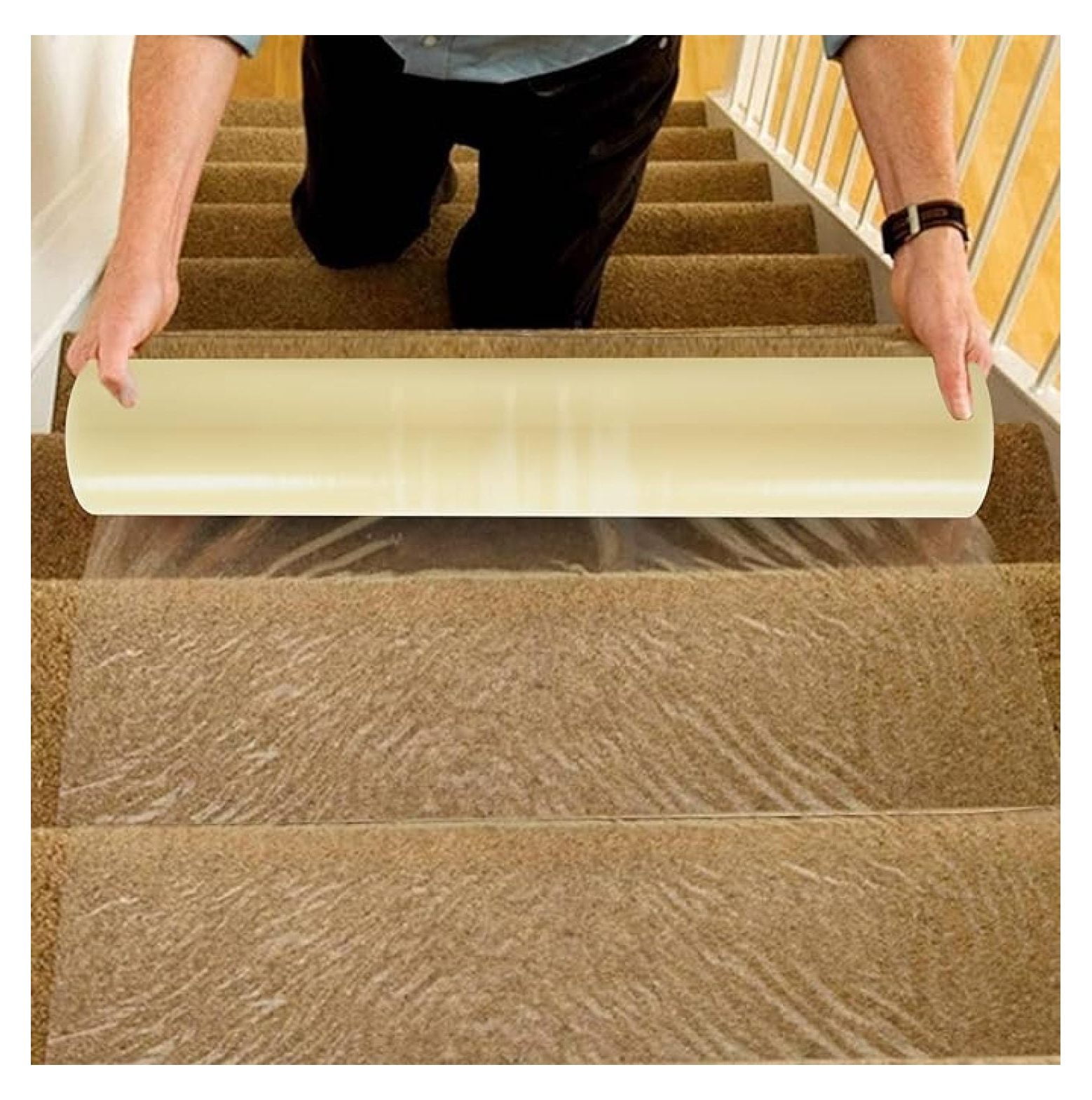 Carpet Protector Mat, 36" x 500' Floor and Surface Shield with Self ...