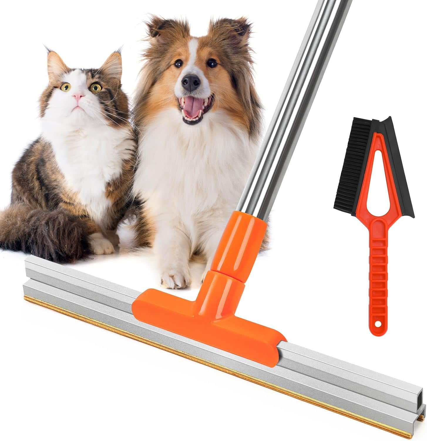 Carpet Rake for Pet Hair Removal 62'' Adjustable Long Handle Dog/Cat ...