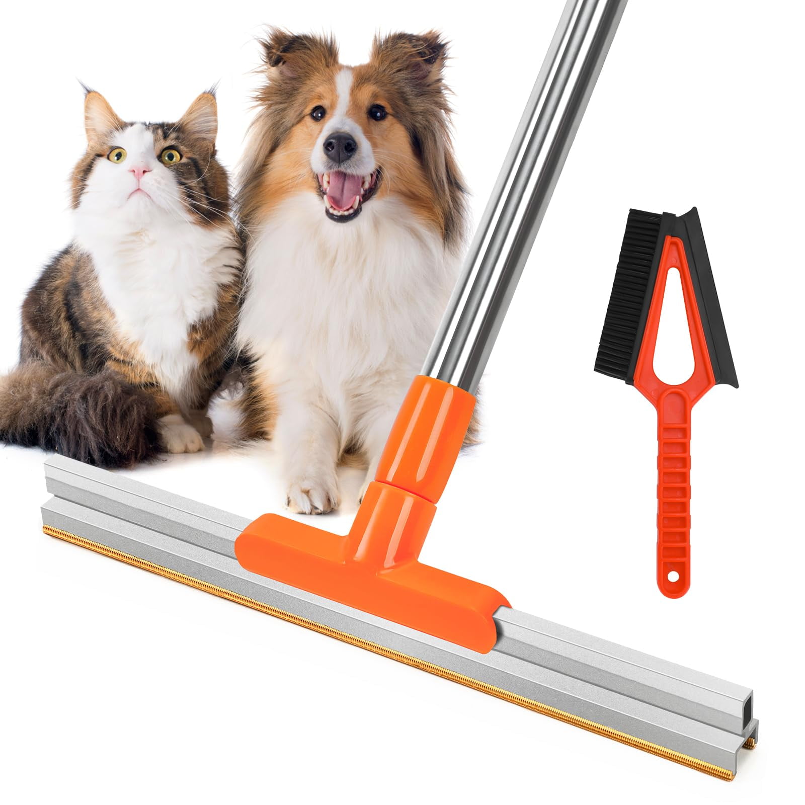 Carpet Rake for Pet XEF1 Hair Removal 62'' Adjustable Long Handle Dog ...