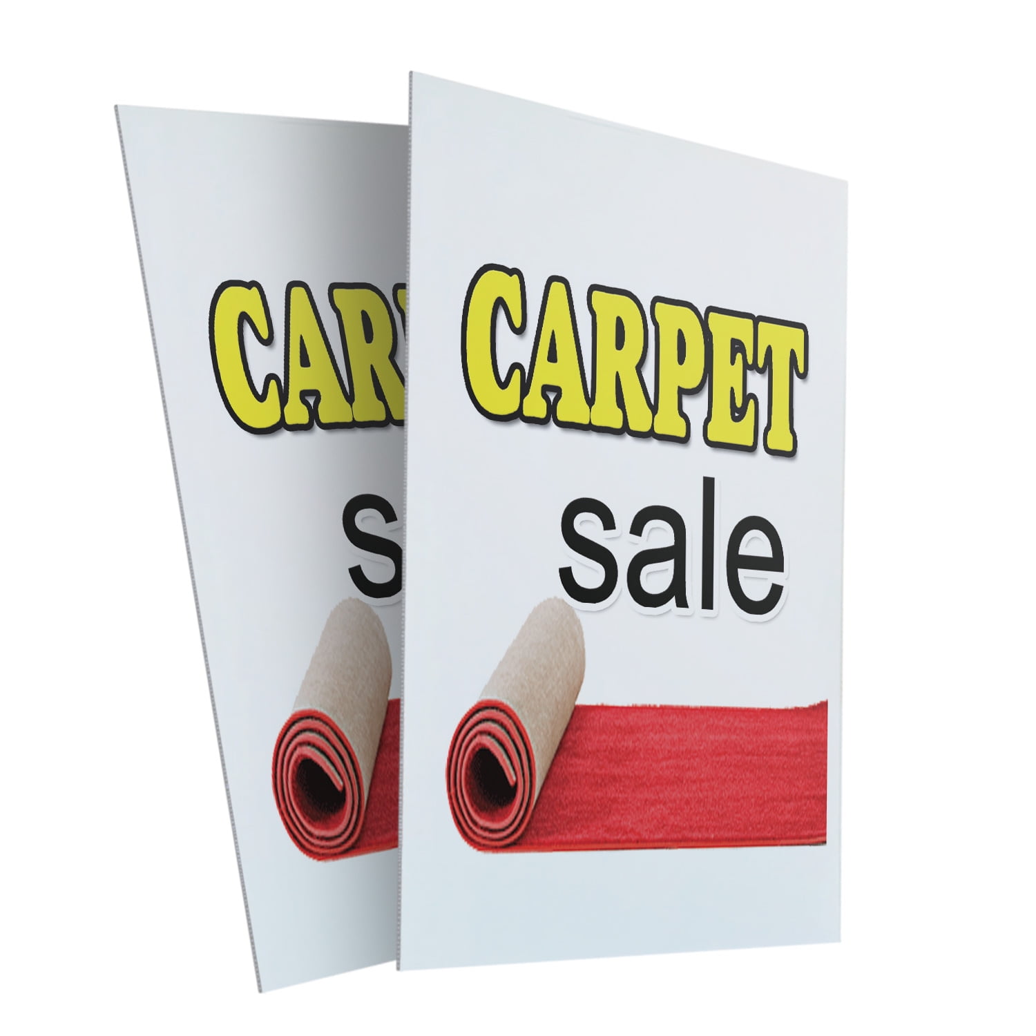 Carpet Sale (2-PACK) 24" x 36" Plastic Signs | Sign Insert 4mm ...