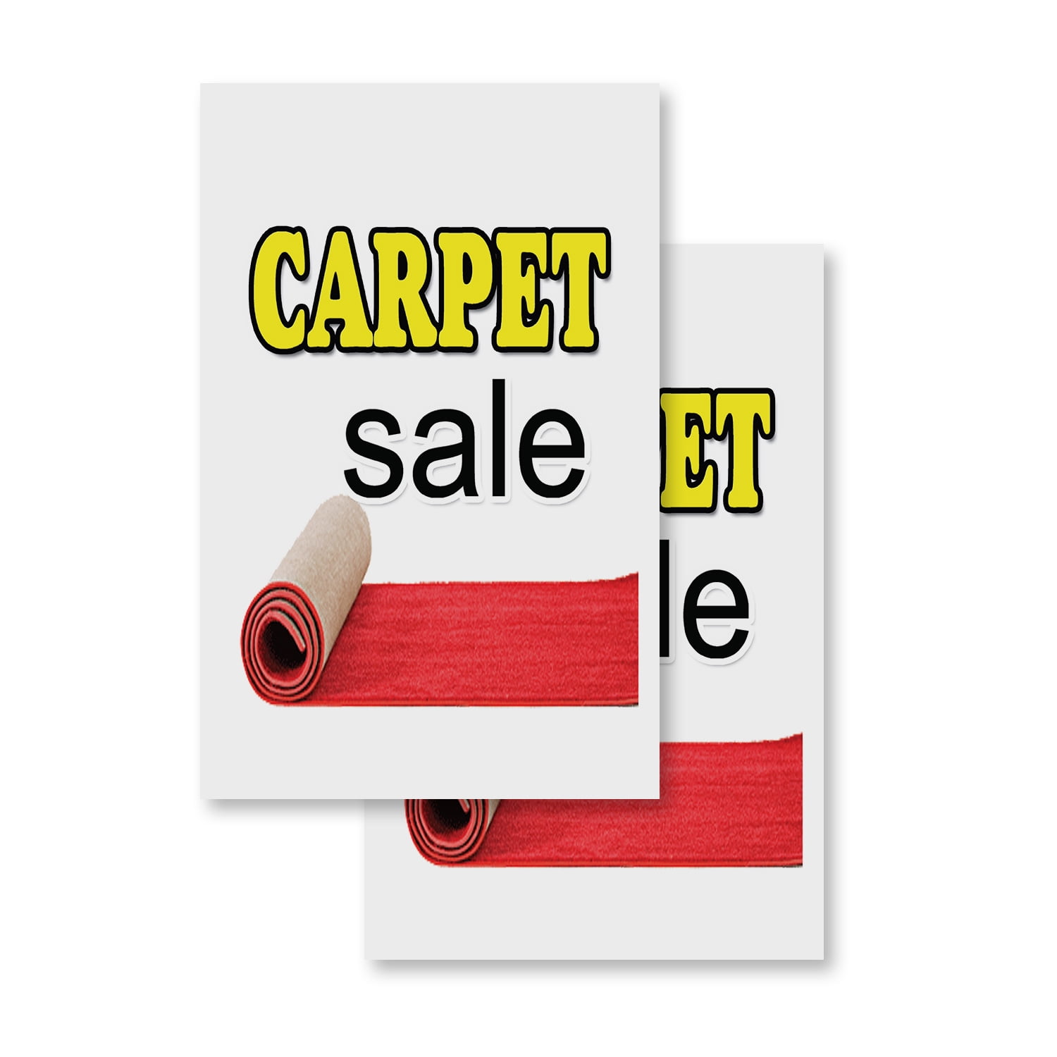 Carpet Sale (2-PACK) 24" x 36" Vinyl Decals | Sign Insert Peel & Stick ...