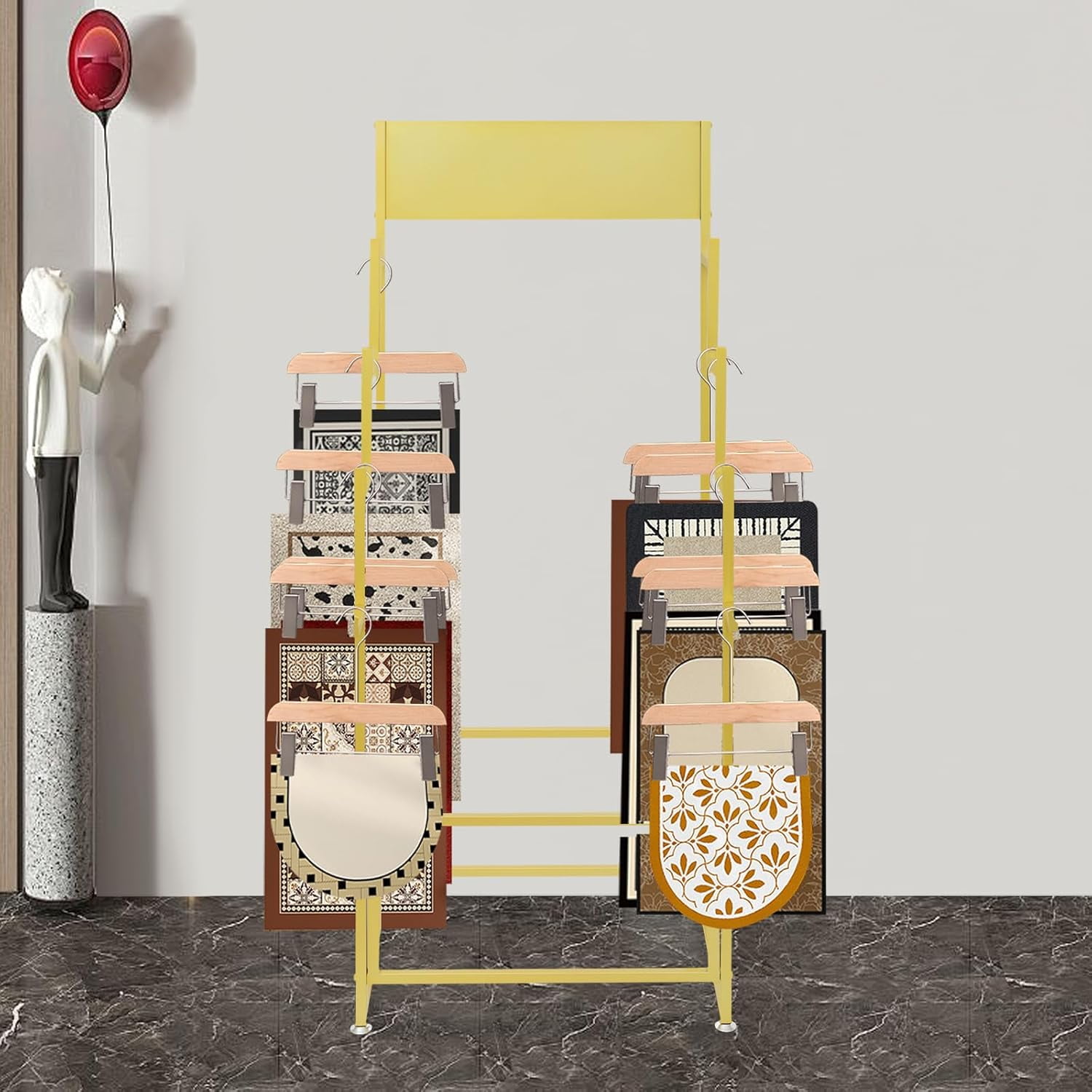 Carpet Sample Display Racks, Floor Standing Metal Carpet Scarf Display ...