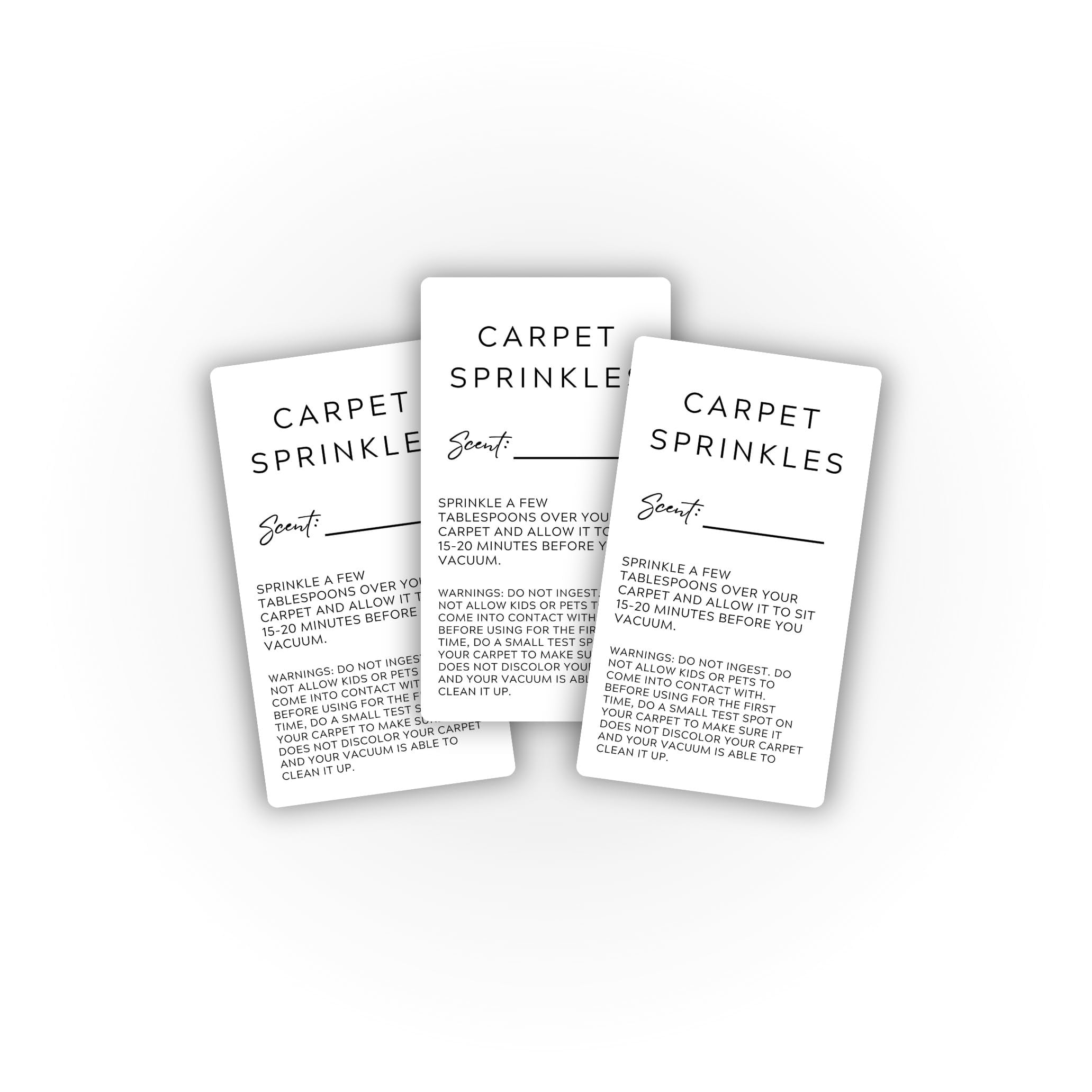 Carpet Sprinkle Freshener Instruction Mini Stickers 250 pc per Roll 1 ...