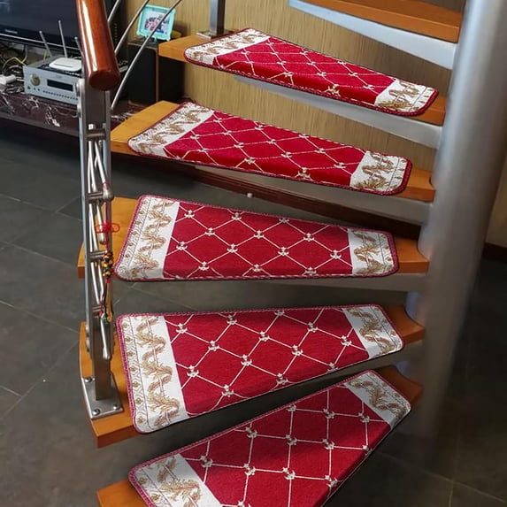 Carpet Stair Treads Non Slip,Step Mats for Floor Staircase,Turn Left ...