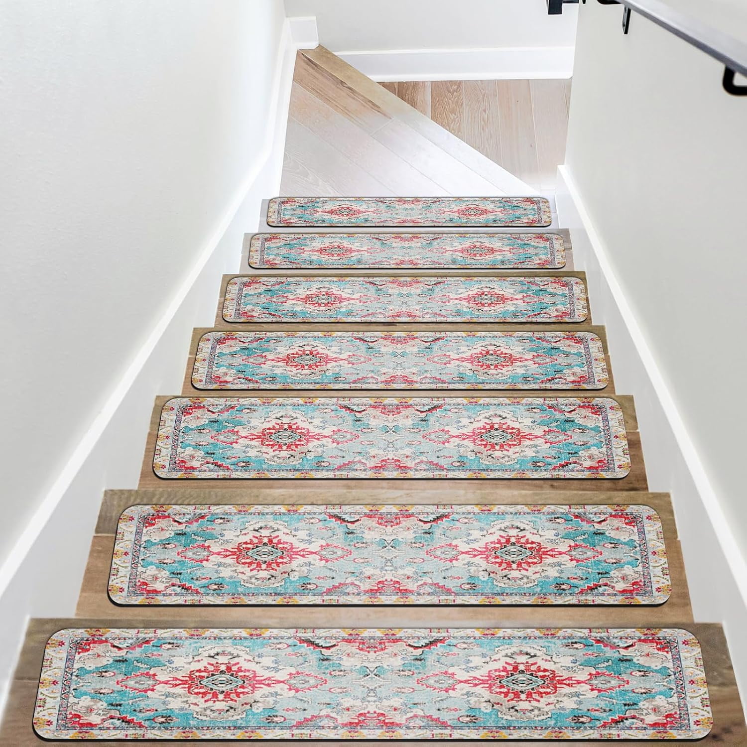 Carpet Stair Treads for Wooden Steps Red Blue Indoor 30"X8" Extra Non ...