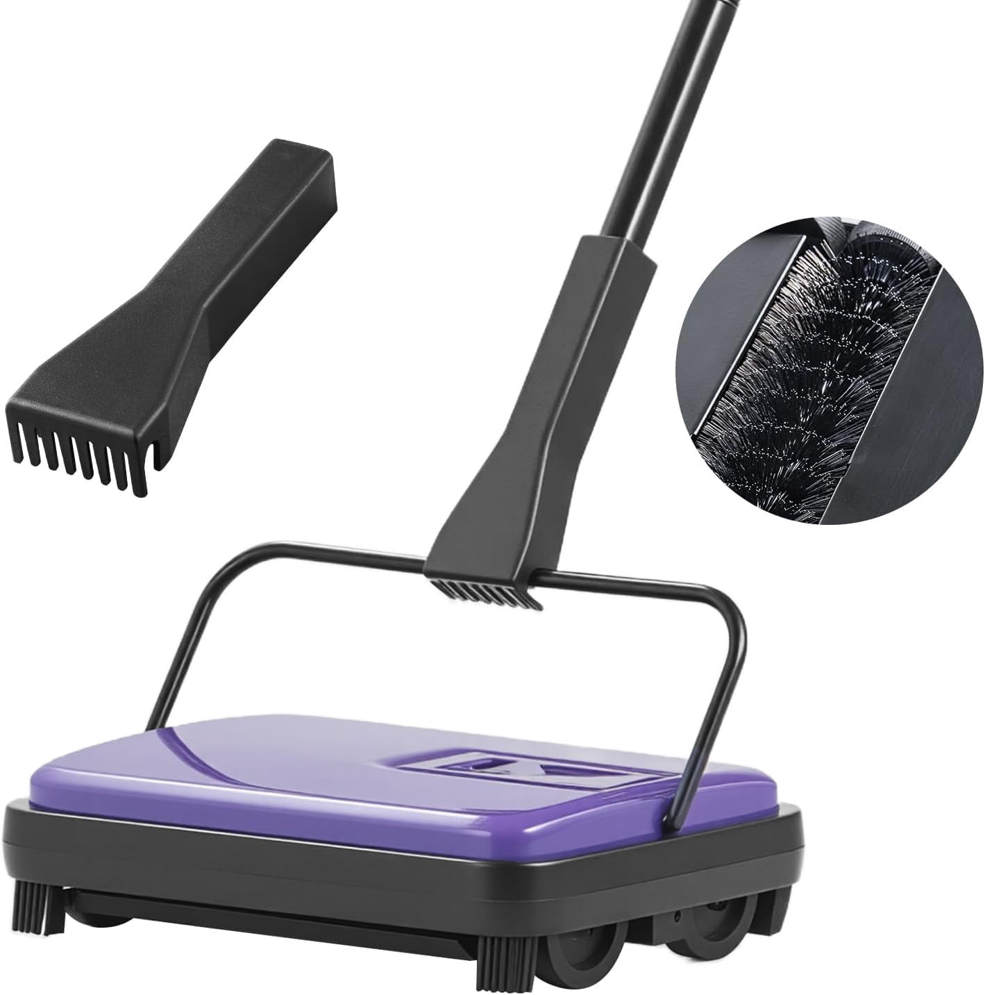Carpet Sweeper Manual, Floor Sweeper with 300 ml Dustbin Capacity Easy ...