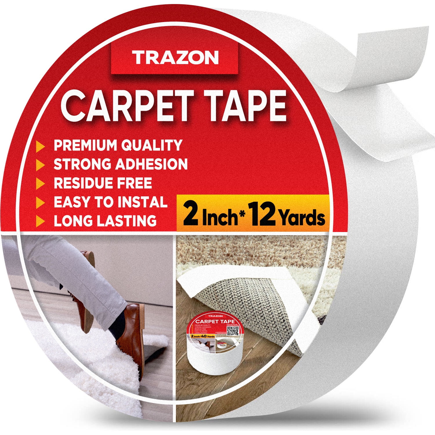 Carpet Tape Double Sided - Rug Tape Grippers for Hardwood Floors and ...