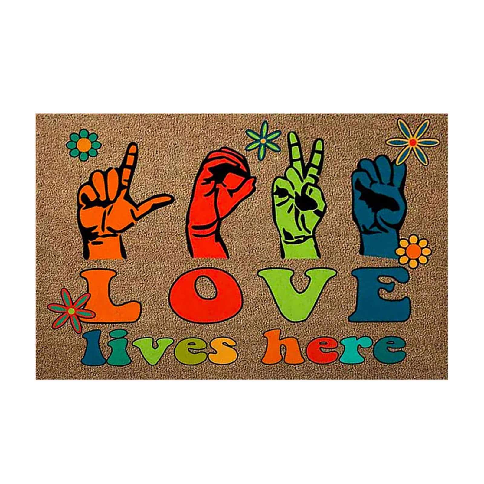 Carpet Tiles Fun Sign Language Gesture Floor Mat Welcome Door Mat ...