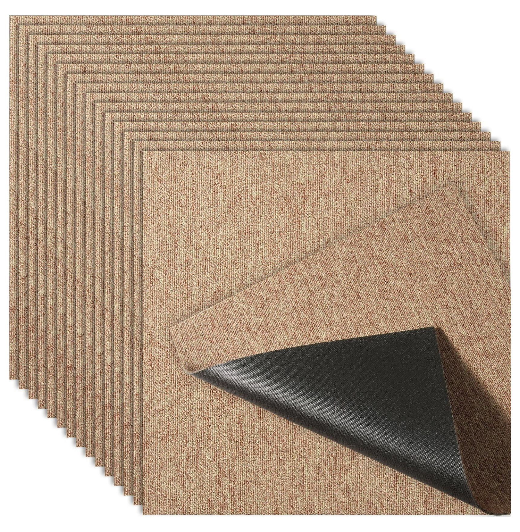 Carpet Tiles Reusable, 20"x 20" Carpet Squares With Padding Attached ...