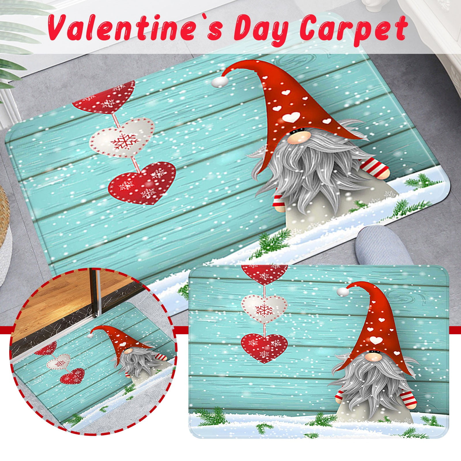 Carpet,Valentine's Day Indoor & Outdoor Door Mat Low Profile Resist ...