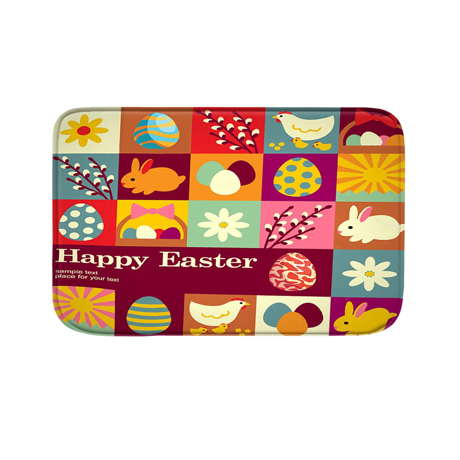 Carpet,Welcome Easter Rabbits Elegant Decorative Doormat, Seasonal ...