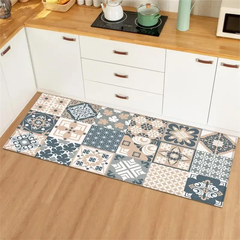 Carpet for Kitchen Floor Mat Waterproof Oil-proof Rug Leather Non-slip ...