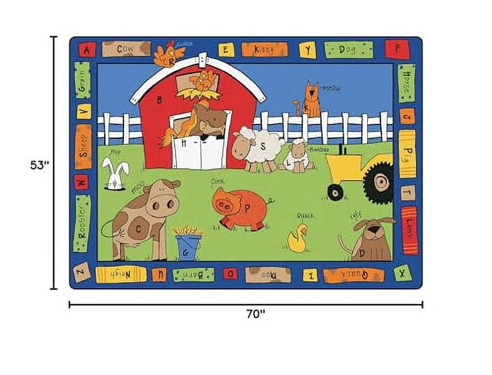 Carpets for Kids 5201 Alphabet Farm Playroom Rug 4ft 5in x 5ft 10in ...
