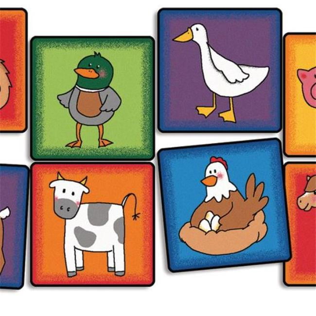 Carpets for Kids 6 x 9 ft. Rectangle Farm Animal Seating Rug - Walmart.com