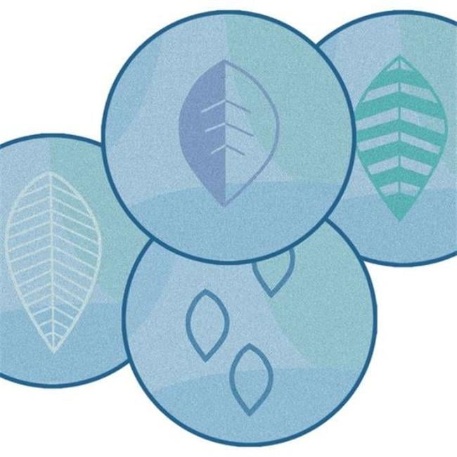 Carpets for Kids 60302 16 in. Rounds Peaceful Spaces Leaf Kit, Blue ...