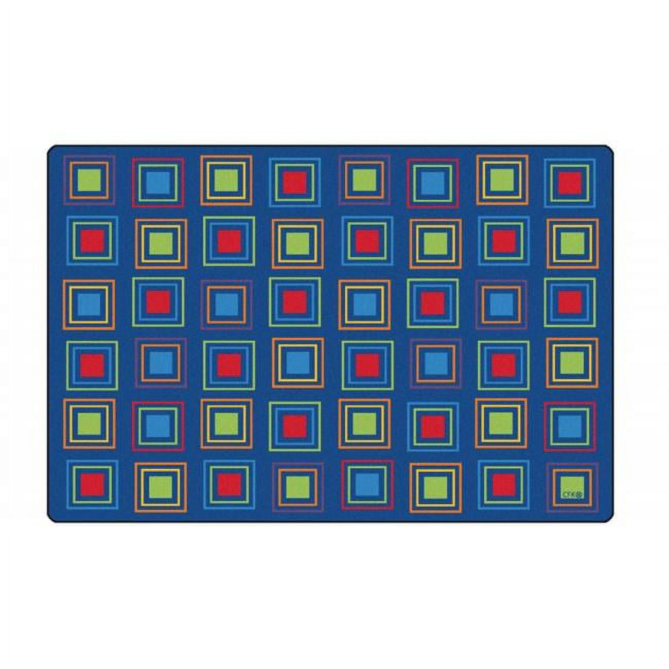Carpets for Kids Primary Squares Seating Rug - Multi-Color - 6 x 9 ft ...