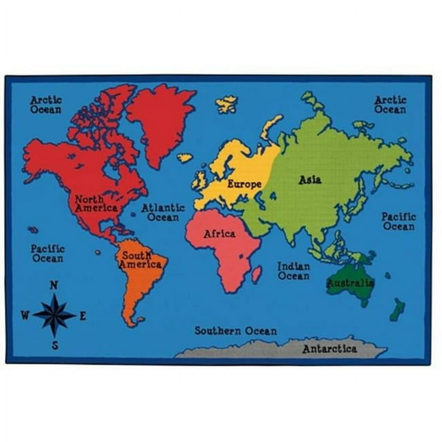Carpets for Kids World Map 6 ft. x 9 ft. - Walmart.com
