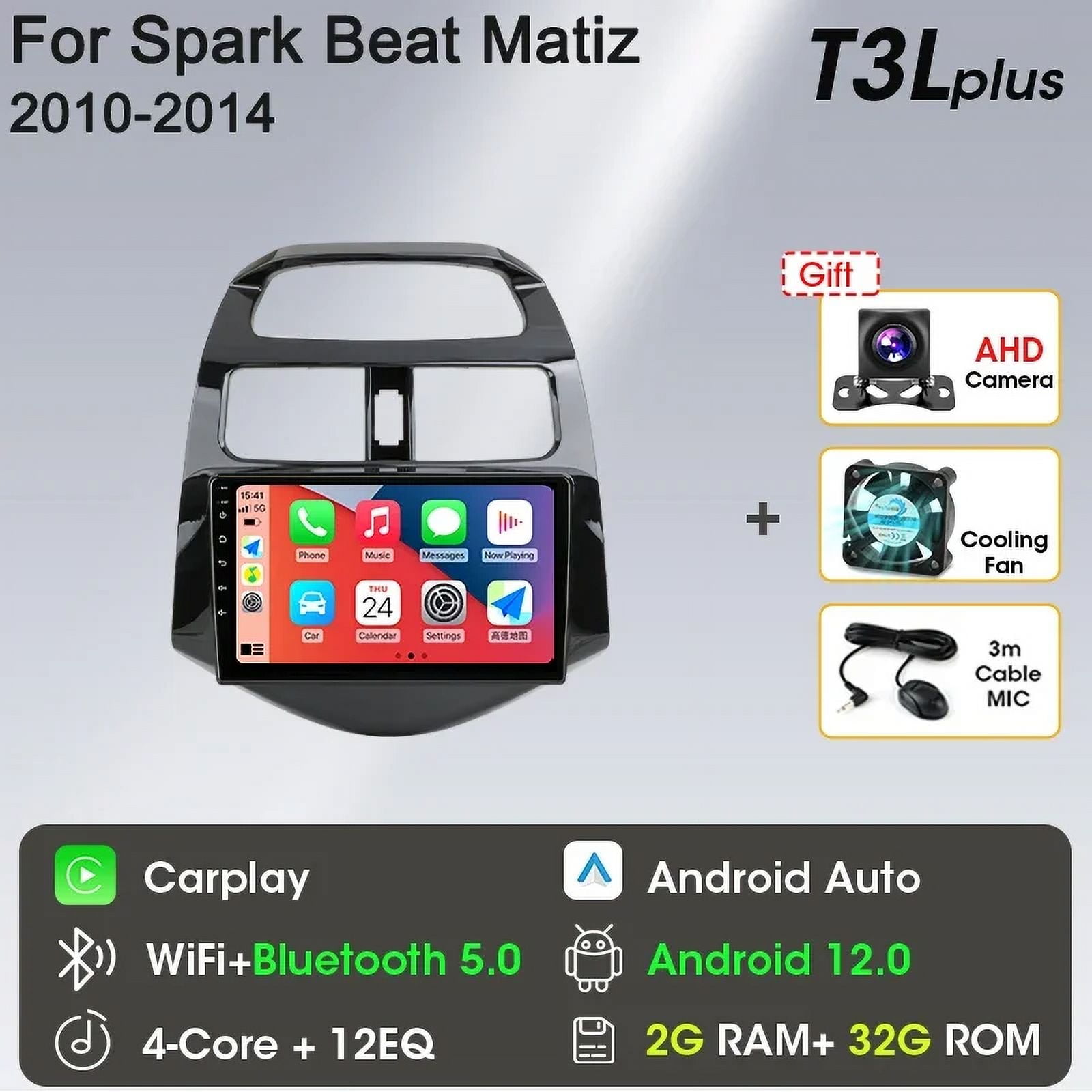 Carplay 2 Din Android Car Radio for Chevrolet Spark Beat Matiz Creative ...