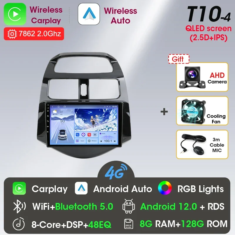 Carplay 2 Din Android Car Radio for Chevrolet Spark Beat Matiz Creative 2009-2016 Multimedia ...