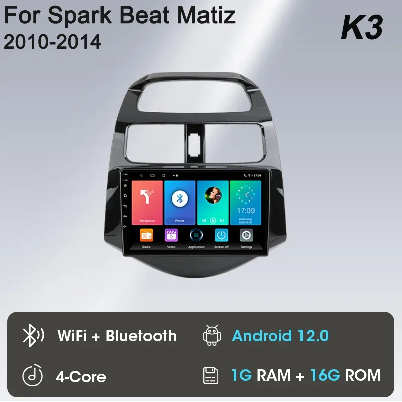 Carplay 2 Din Android Car Radio for Chevrolet Spark Beat Matiz Creative ...