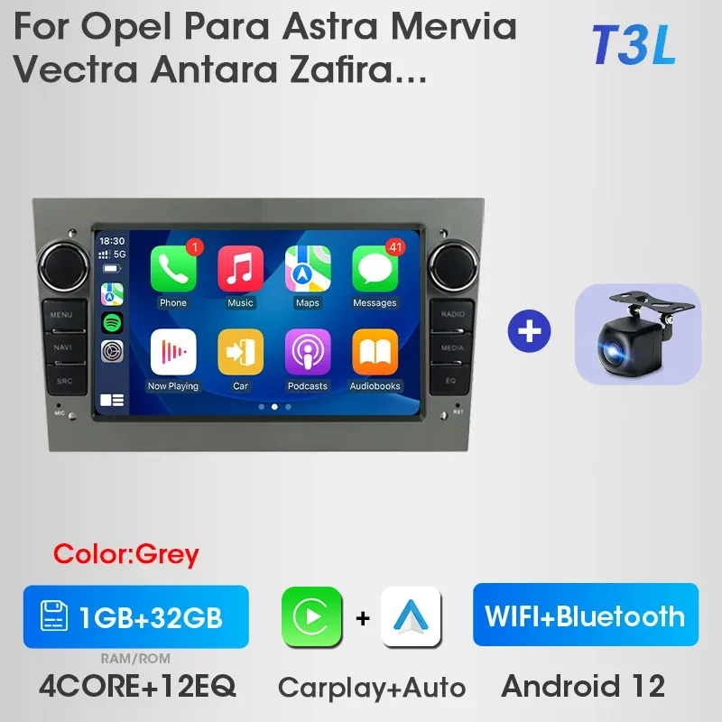 Carplay Android Auto 2 Din Car Radio for Opel Astra H 2004 Vectra ...
