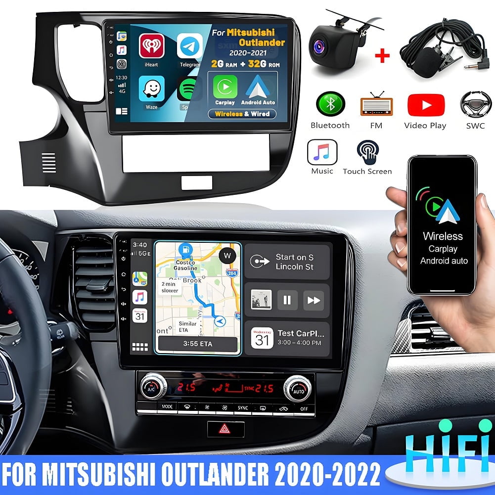 Eforcase Carplay Android Radio for Mitsubishi Outlander 2020-2022, 10 ...