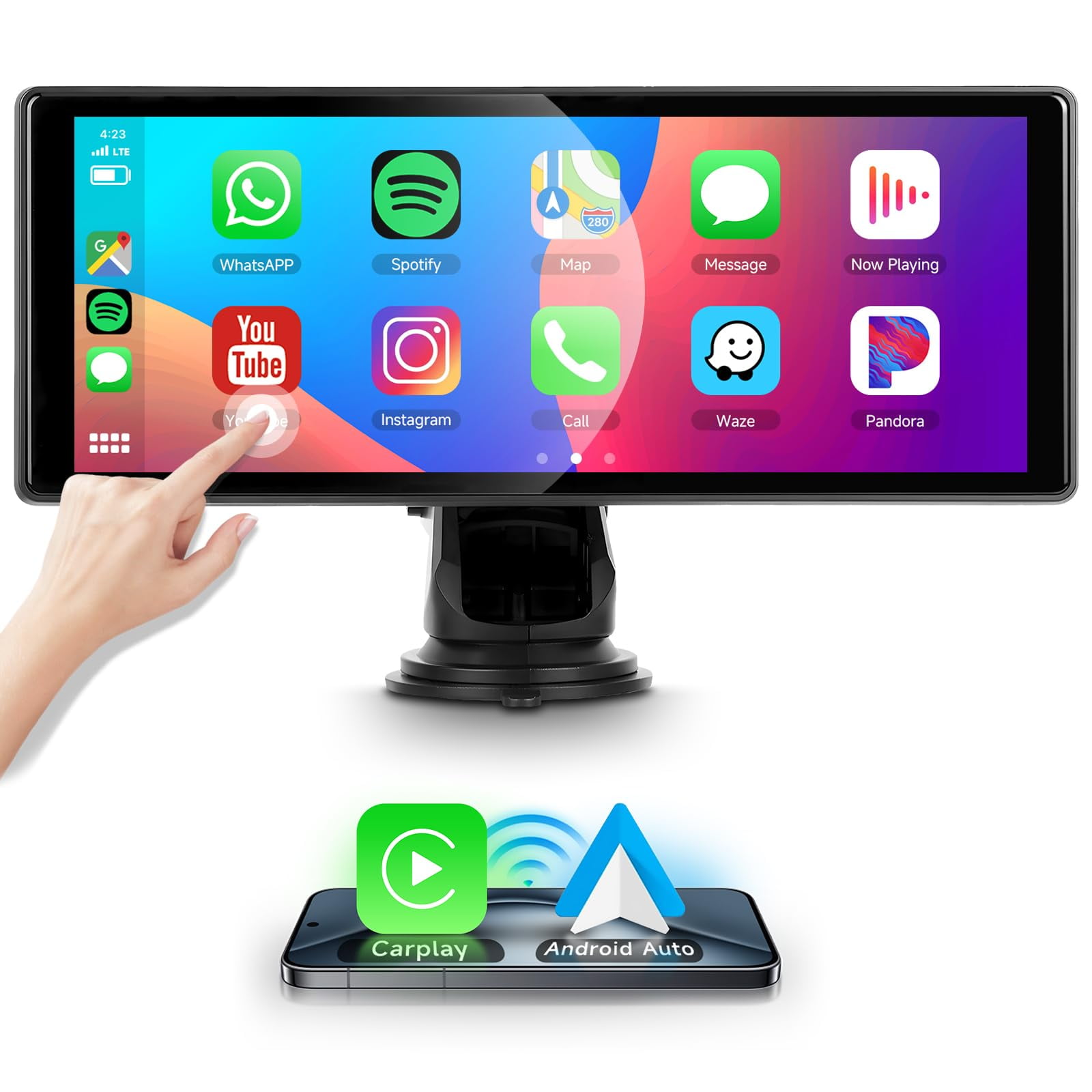 Carplay Screen for Car, 10.26 Inch IPS Touch Screen Stereo with ...