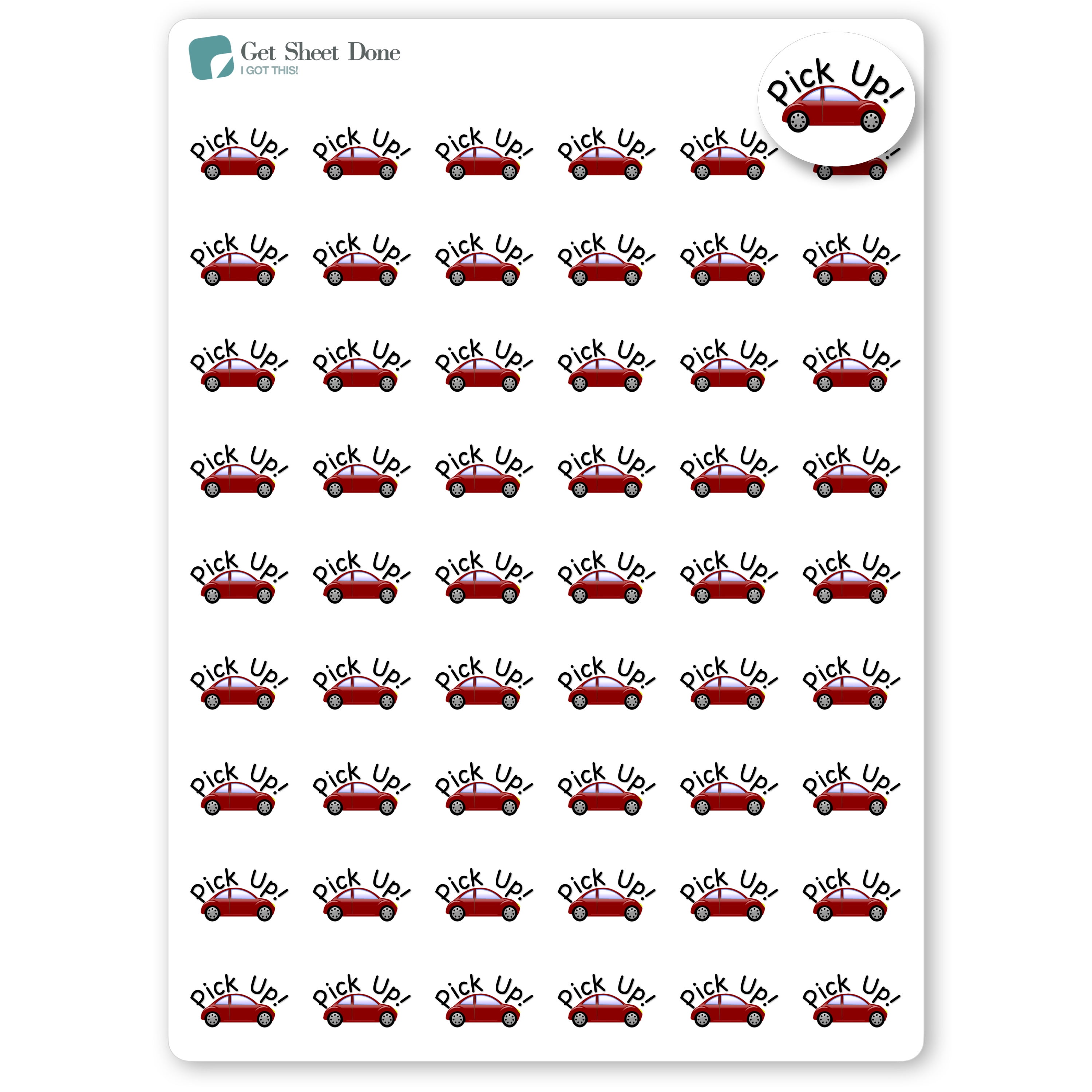 Carpool Pick Up Planner Stickers / Appointments Reminder Stickers ...
