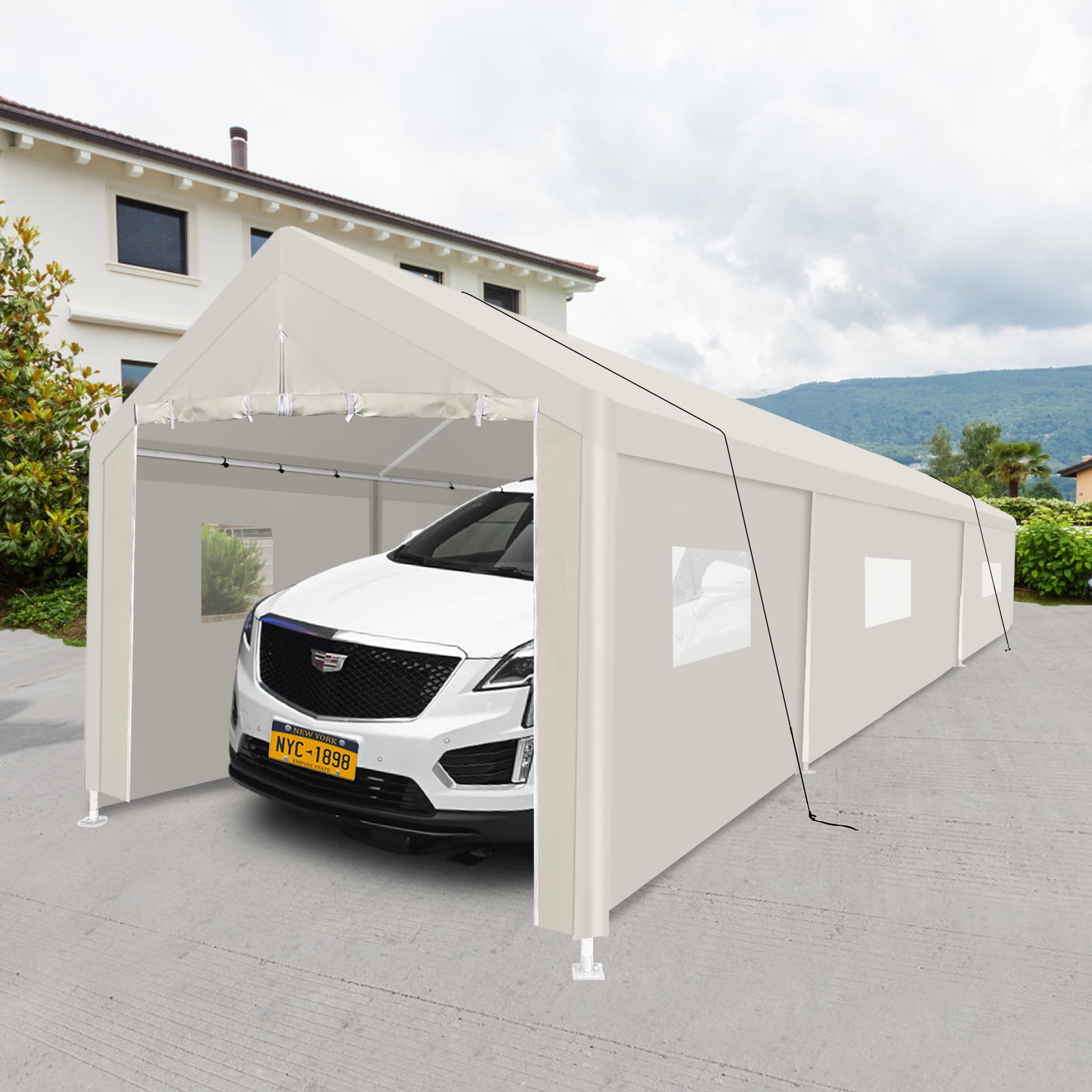 Carport, 10×30 Heavy Duty Portable Carport Garage Tent for Outdoor ...