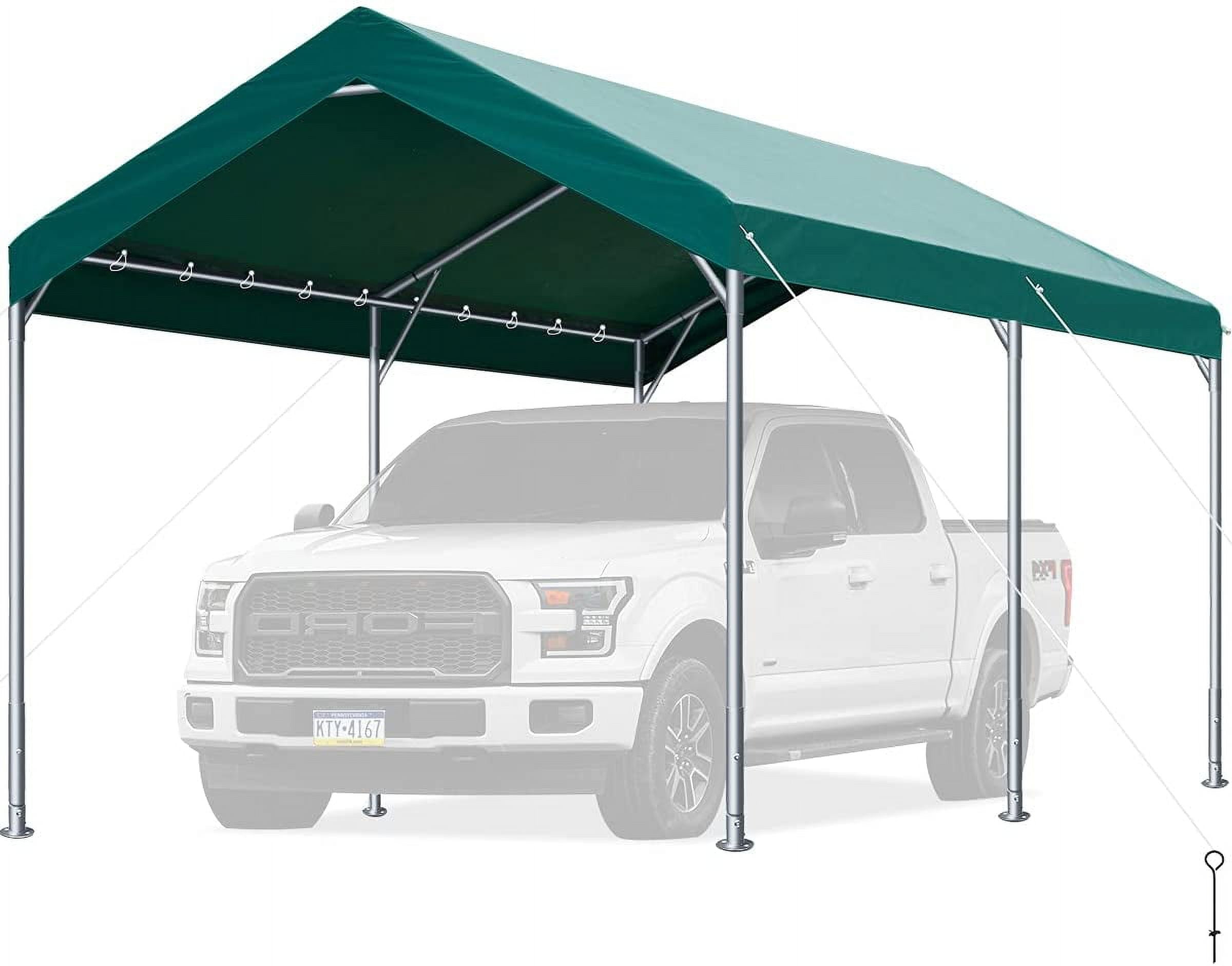 Carport 10 x 20 ft Heavy Duty Carport with 4 Sandbags, Car Canopy for ...