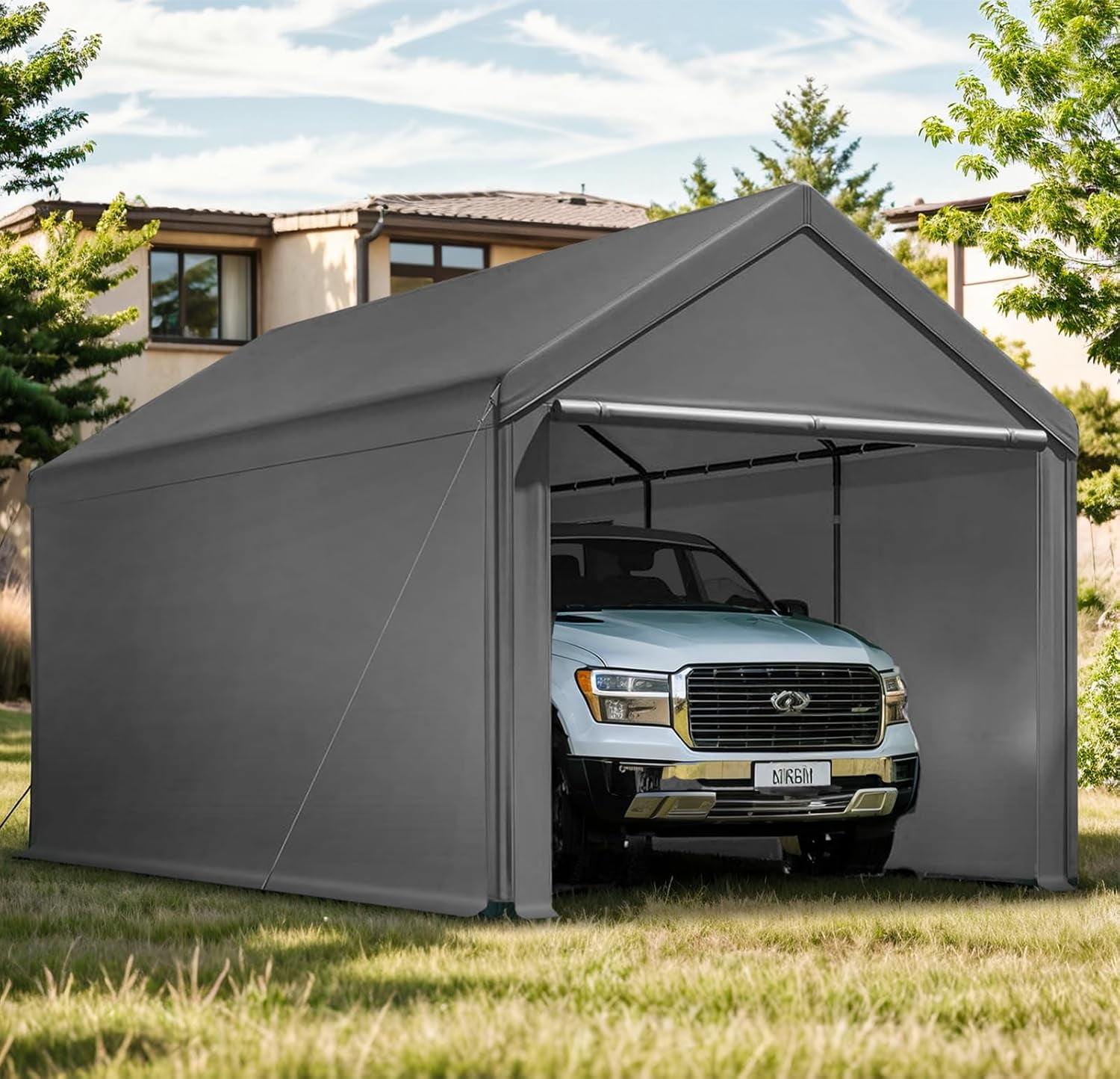 Carport, 10x20ft Heavy Duty Portable Garage, Car Port with Storage Shed ...