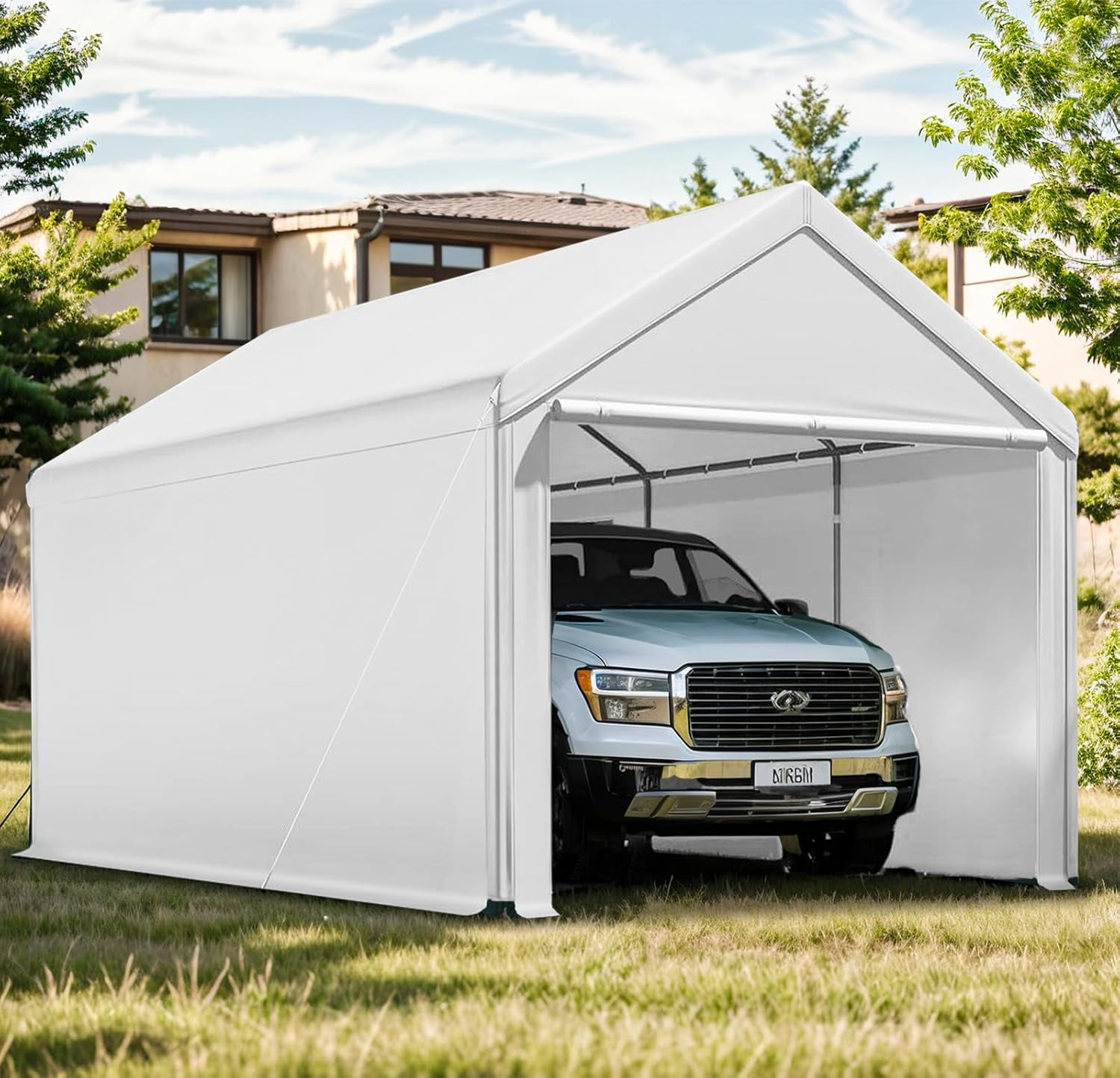 Carport, 10x20ft Heavy Duty Portable Garage, Car Port with Storage Shed ...