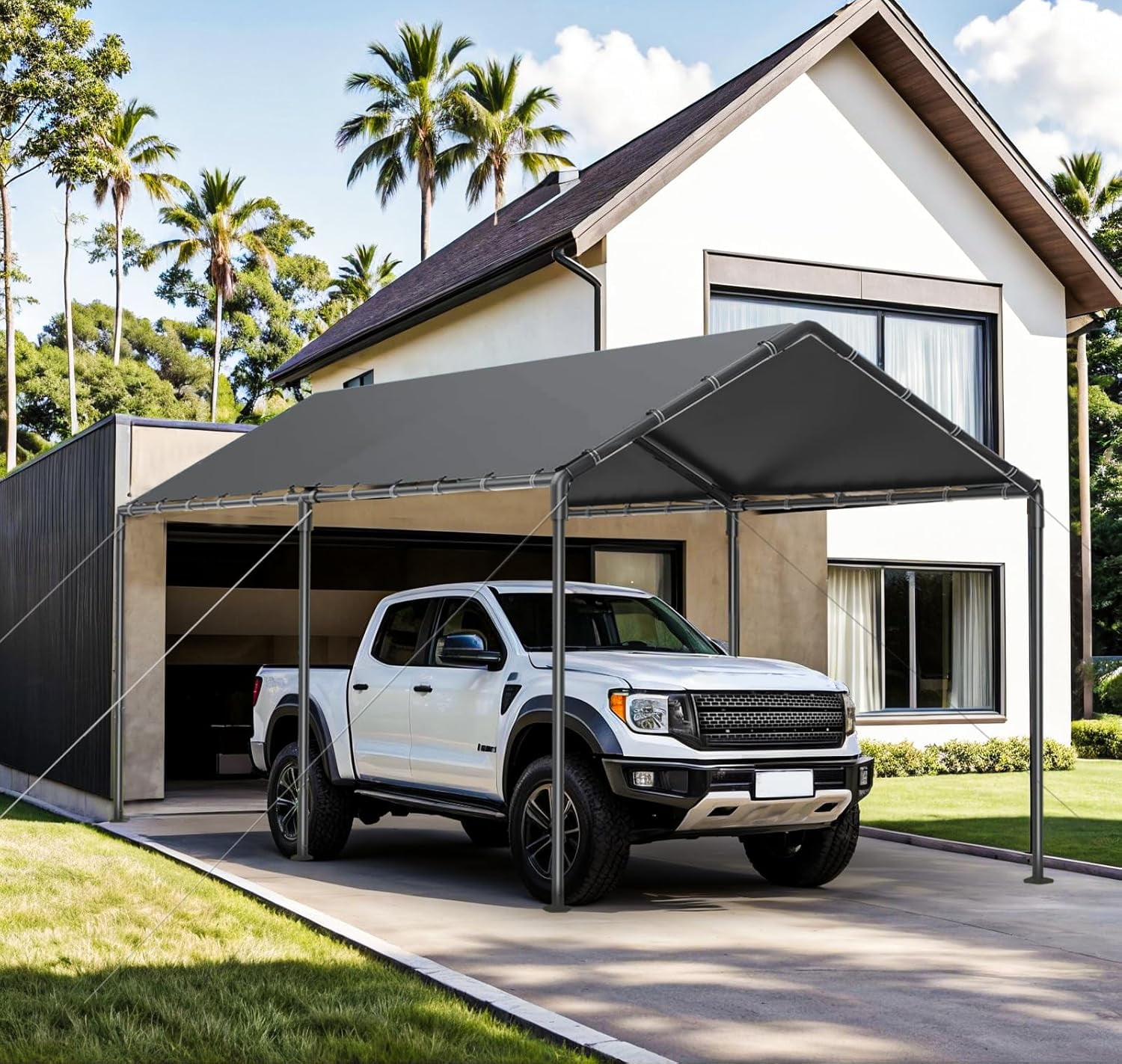 Carport, 10x20ft Heavy Duty Portable Garage, Car Port with Storage Shed ...