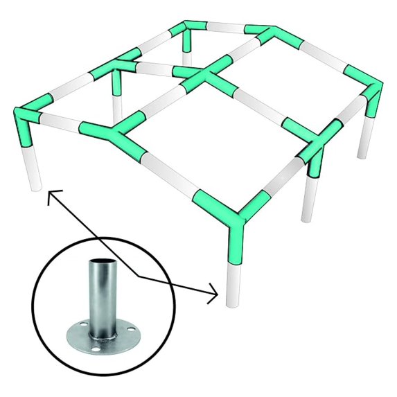Carport Connectors Kit - Low Frame Fittings for 6, 8, 10 Leg Canopies ...