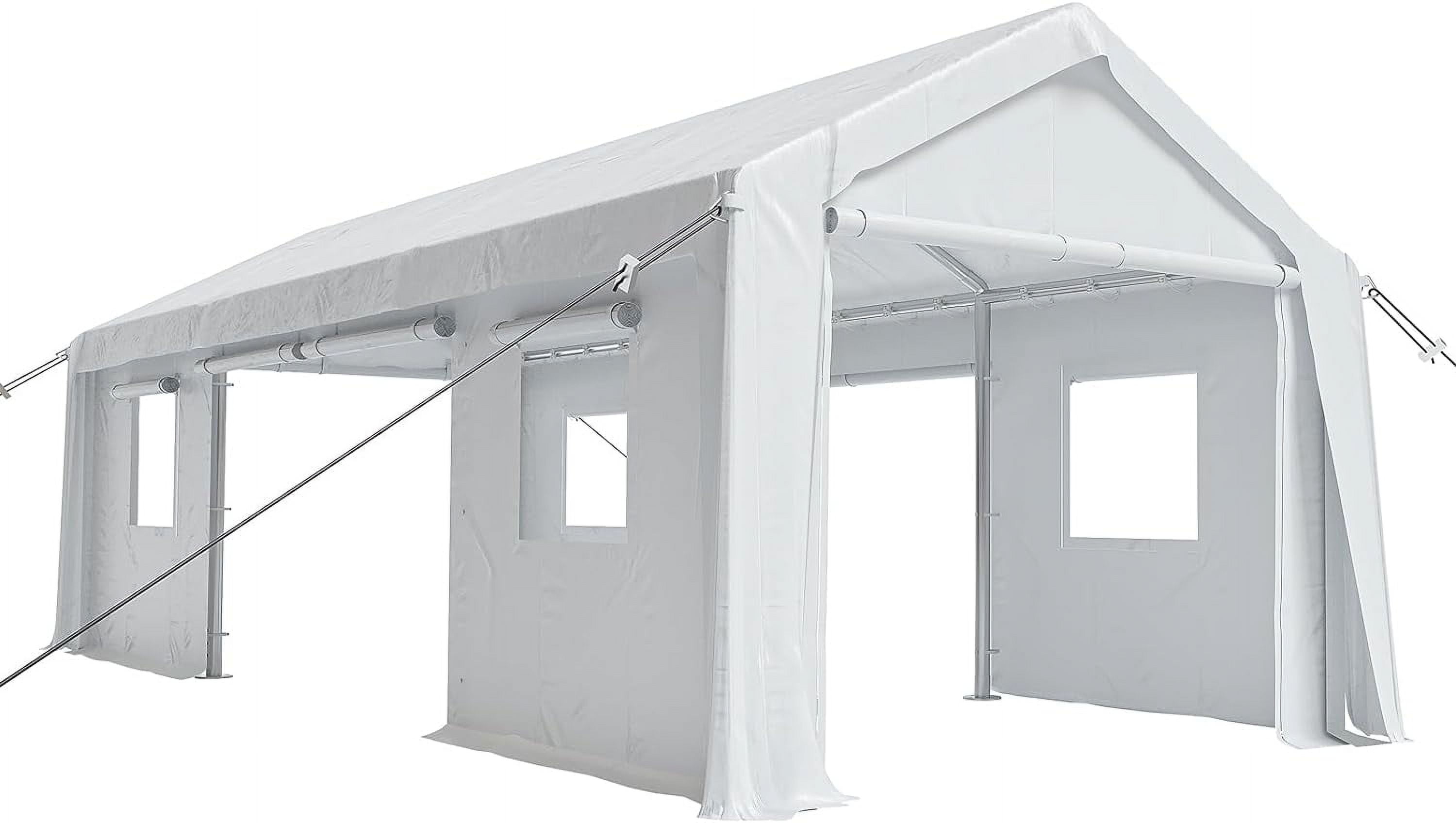 Carport, Portable Assembly Outdoor Heavy Duty Carport, with 4 Roll Up ...