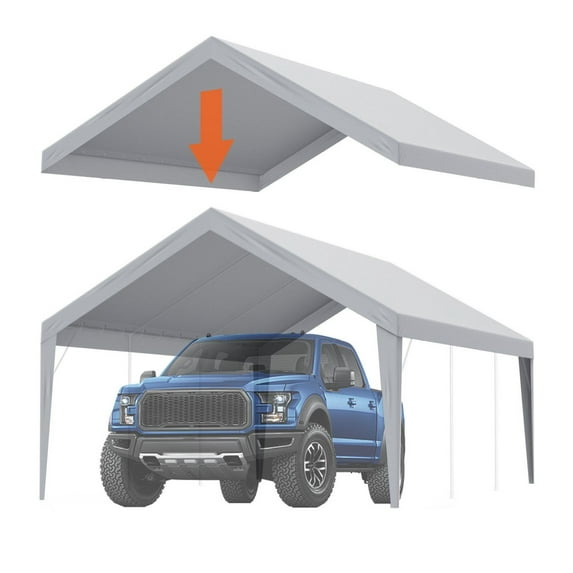 Carport Replacement Canopy Cover 13 x 20 ft, Garage Top Tent Shelter ...
