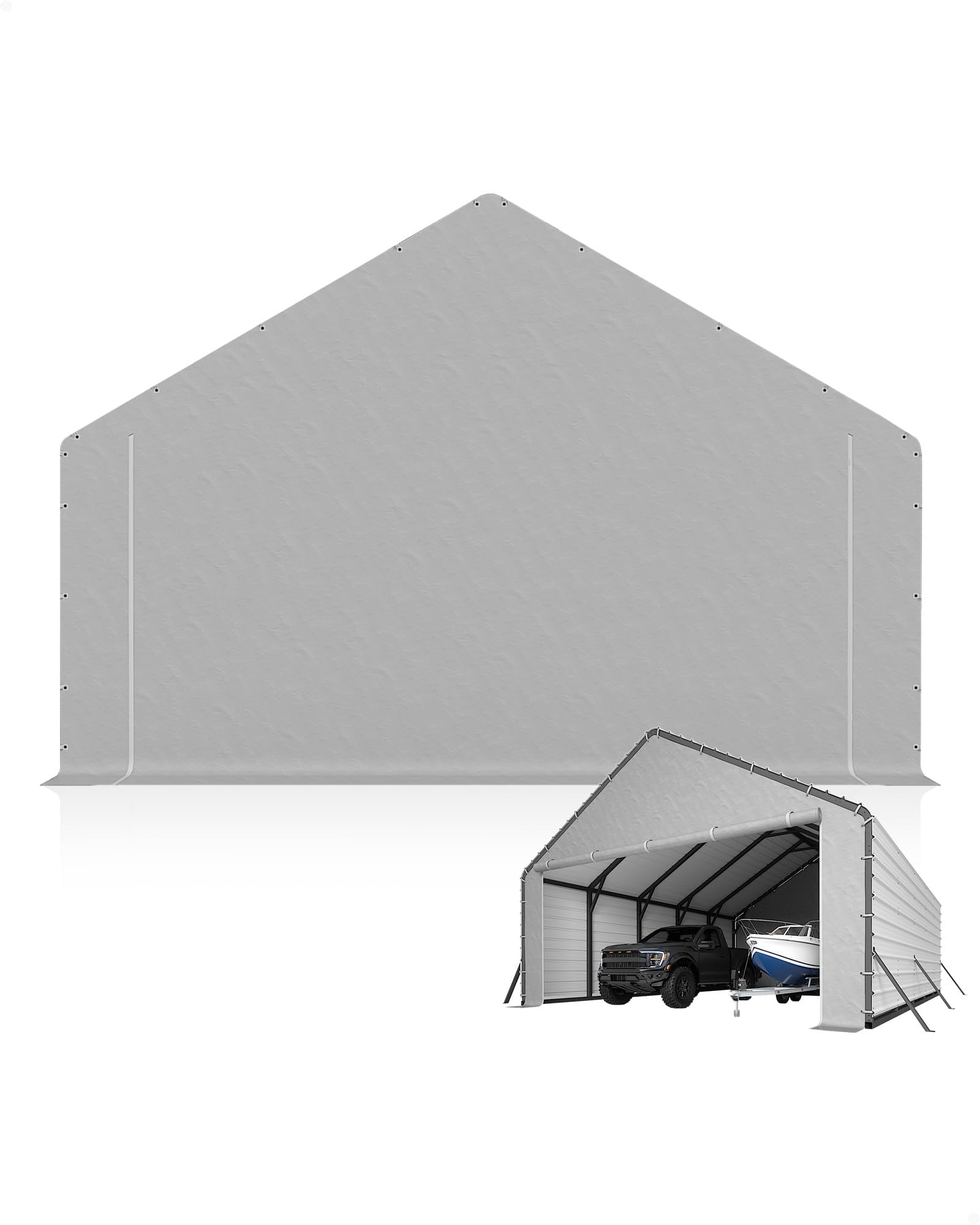 Carport Replacement,Door Panels with Zippers Tarp for Metal Carport ...