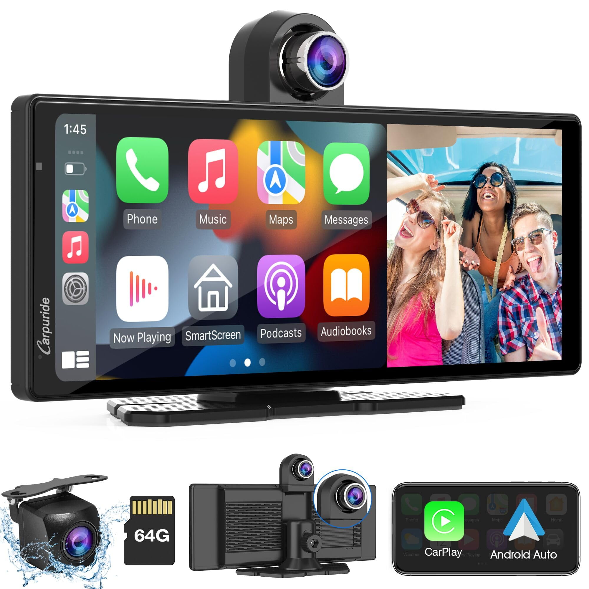 Carpuride W903 Wireless Carplay & Android Auto with Dash Cam - 9.3" HD ...