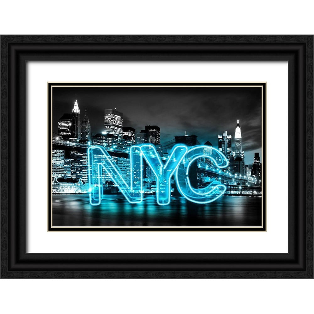 Carr, Hailey 14x11 Black Ornate Wood Framed with Double Matting Museum Art Print Titled - Neon ...