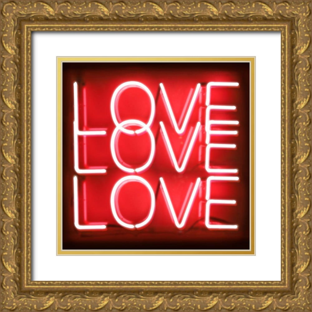 Carr, Hailey 15x15 Gold Ornate Wood Framed with Double Matting Museum Art Print Titled - Neon ...