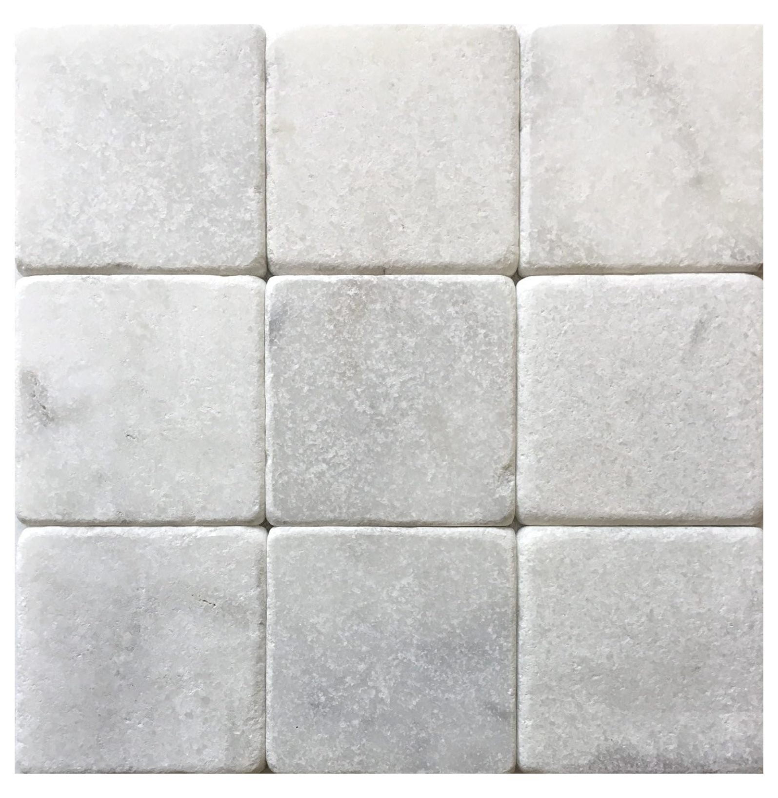 Carrara White 4x4 Tumbled Marble Tile Wall Floor - Walmart.com