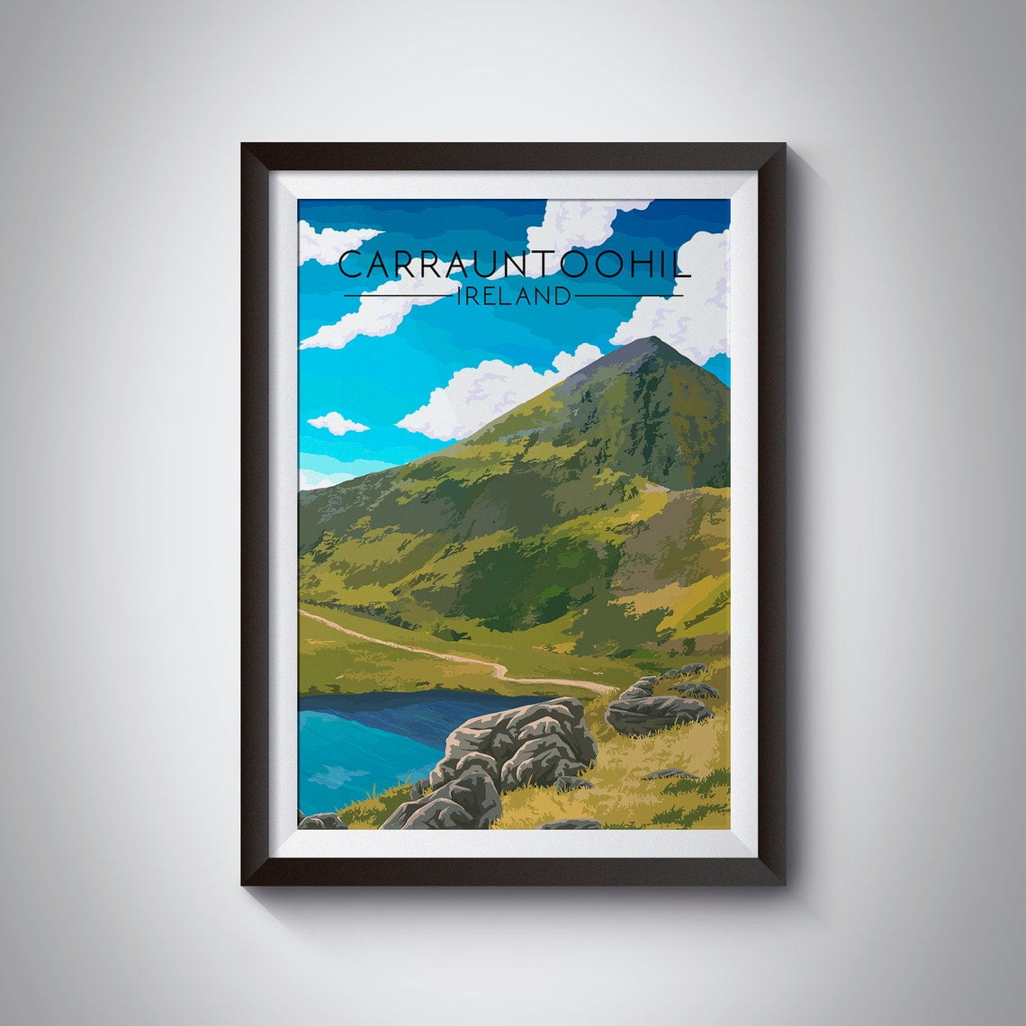 Carrauntoohil Ireland Print, Travel Poster, Irish Mountain ...