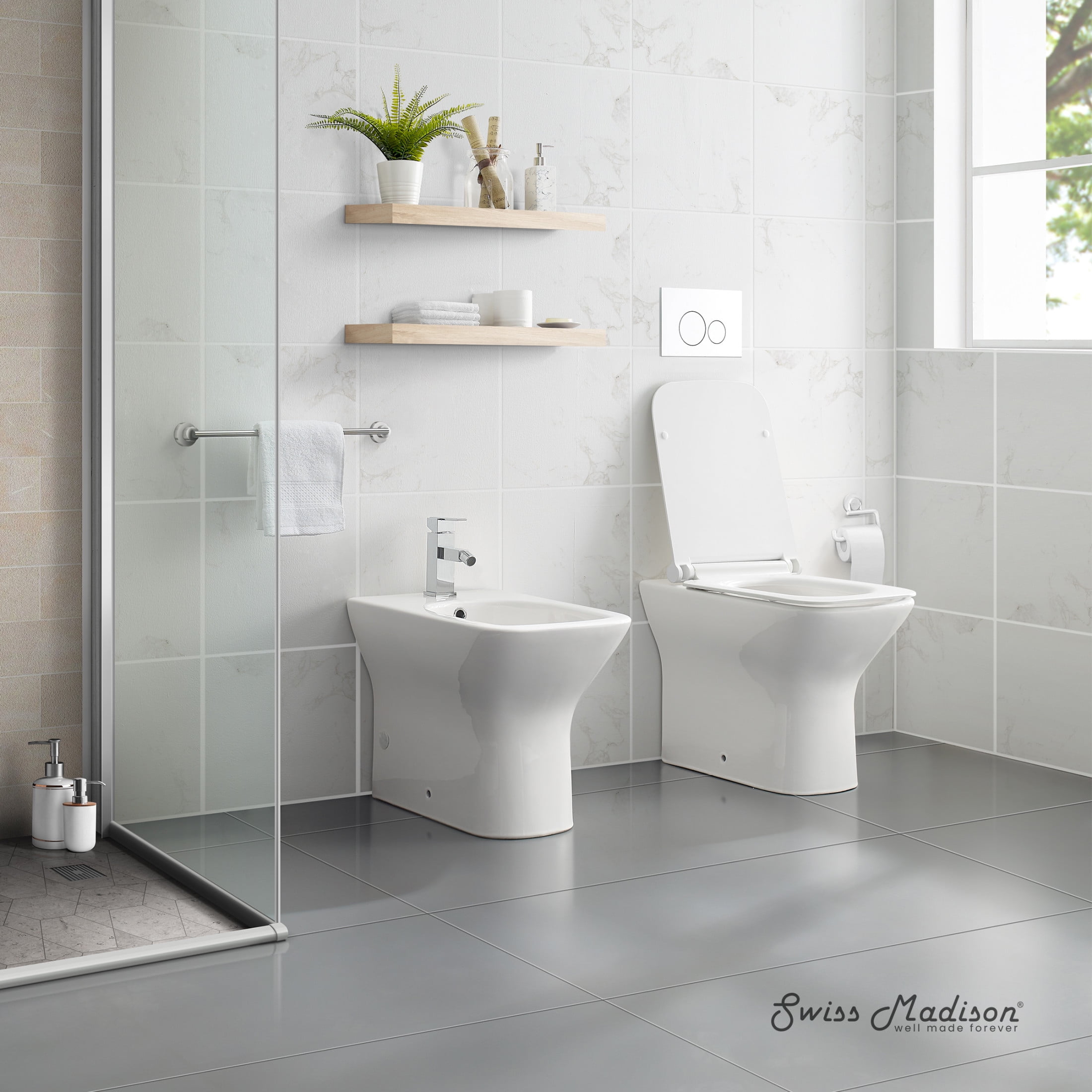 Carre Back-To-Wall Square Toilet Bowl - Walmart.com