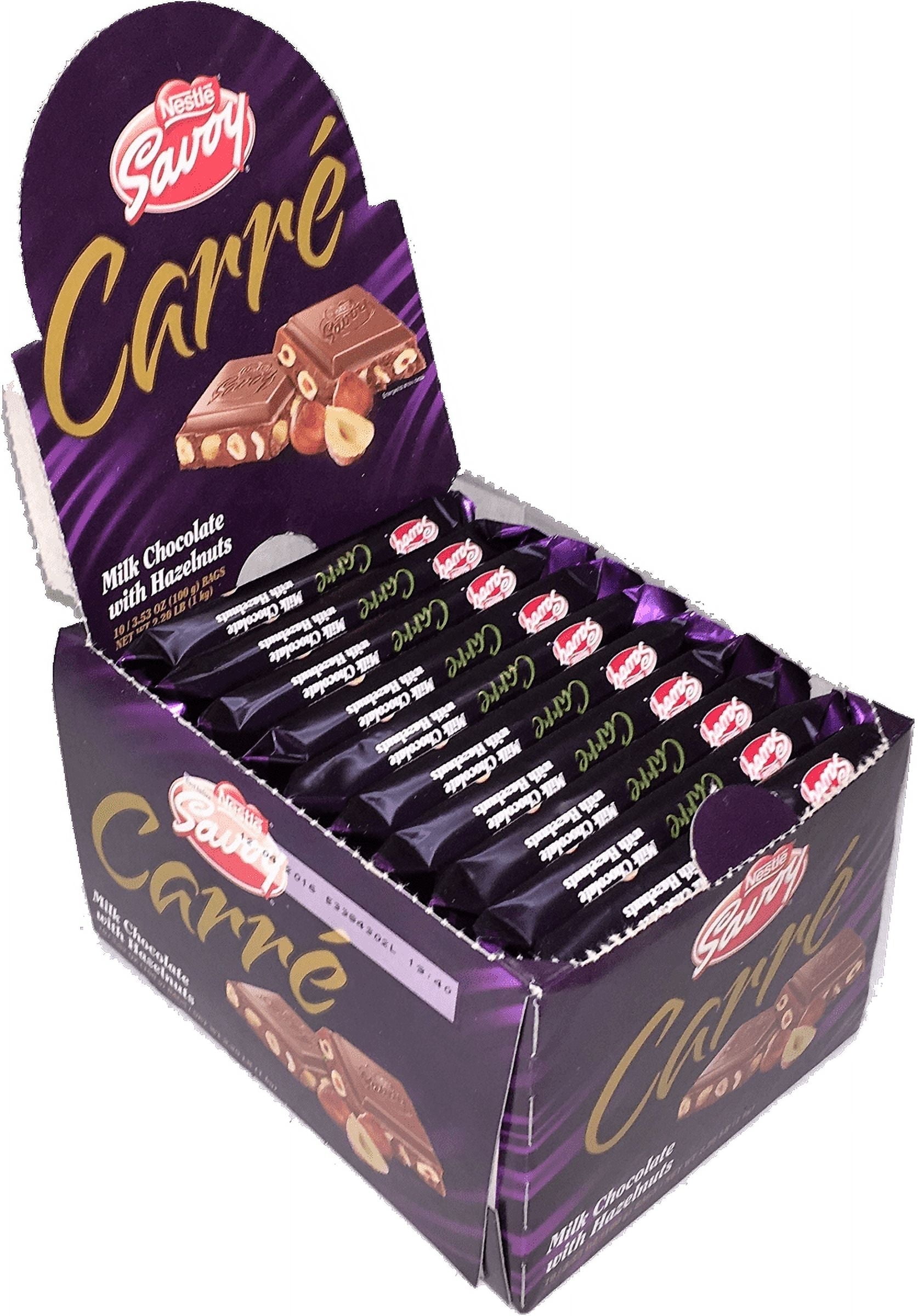 Savoy Carre Hazelnuts Milk Chocolate Bars – 10-Pack (100gr / 3.52oz ...