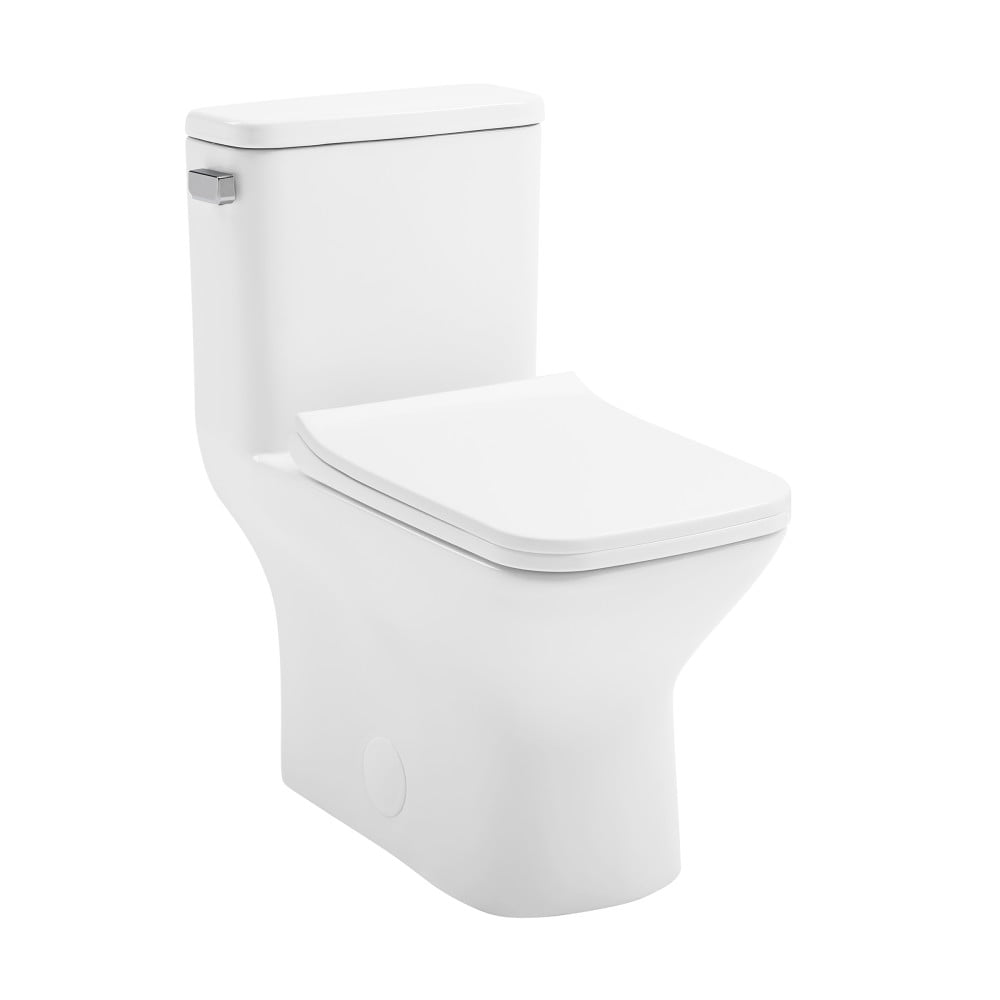 Carre One-Piece Square Toilet Left Side Flush Handle Toilet 1.28 gpf ...