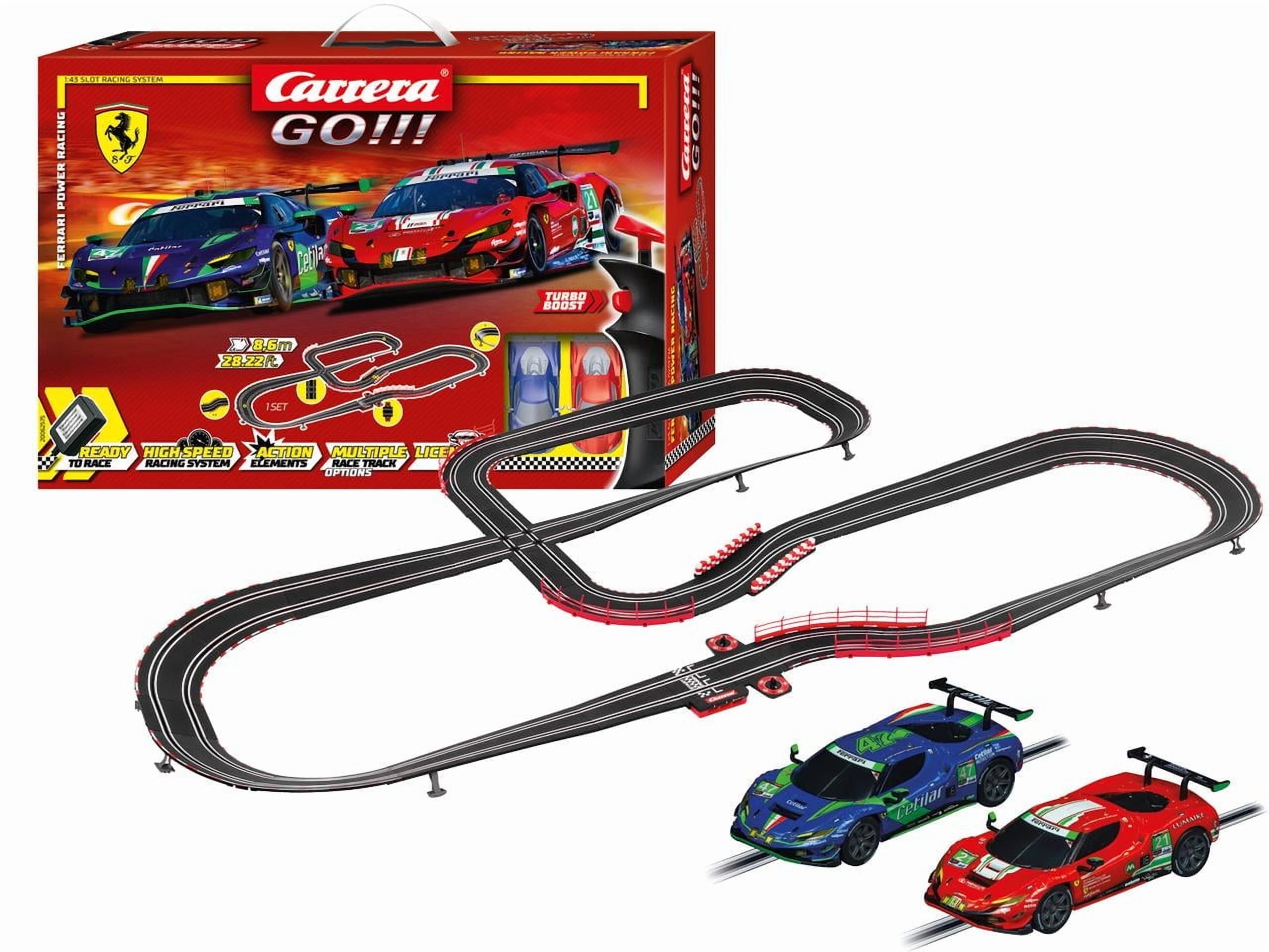 Carrera GO!!! Ferrari Racing Power Slot Car Racing Set 28.22-ft Long ...