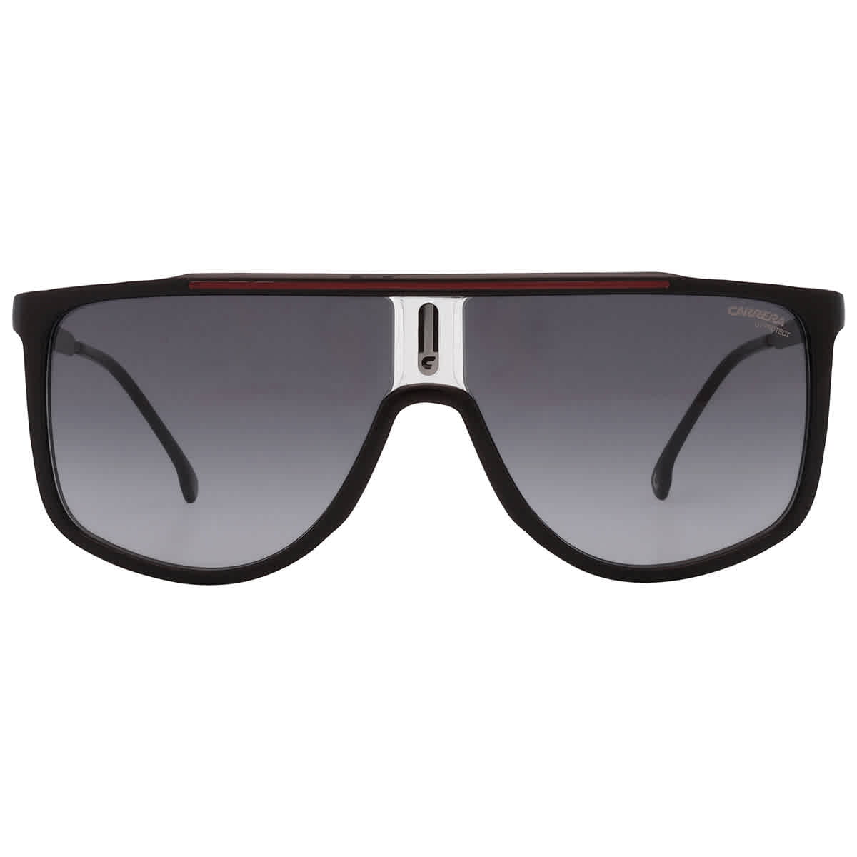 Carrera Men's Pilot Sunglasses, Grey Shaded, 61mm Lens, Black/Red ...