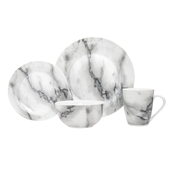 Carrera Porcelain Dinnerware Set, 16 Piece Service for 4, Dishwasher ...
